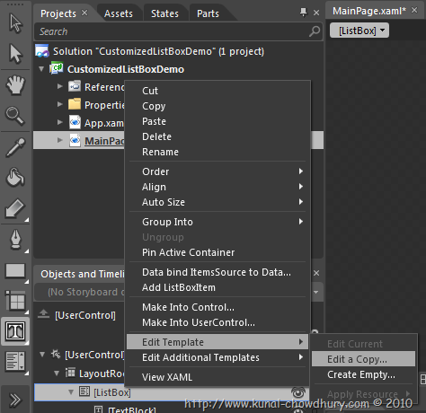 Customized Scrolling in Silverlight using Expression Blend | Kunal Chowdhury